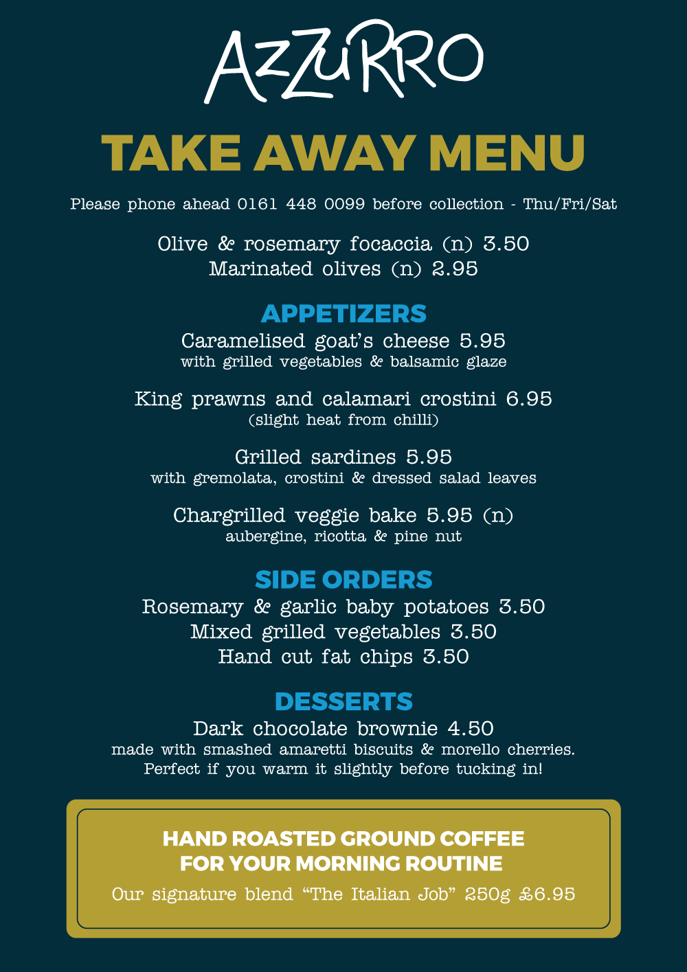 Italian restaurant, Didsbury - Azzurro Italian Restaurant, West ...